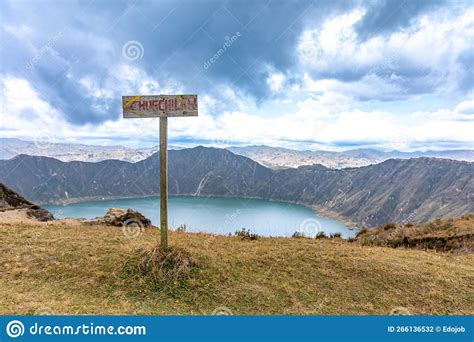 Quilotoa Volcanic Crater Lake Quito Ecuador Stock Image