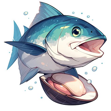 Premium Vector Sheephead Fish Biting On Shellfish