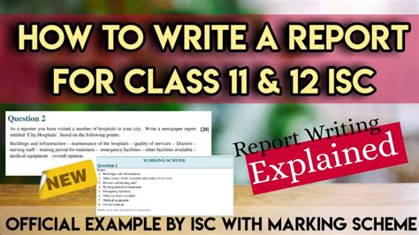 Report Writing For Class 11 And 12 Isc Example By Isc Latest