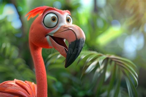 Vibrant Animated Flamingo Stock Illustration Illustration Of Playful