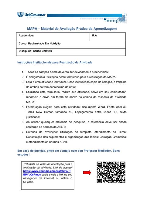 Resposta Mapa Saúde Coletiva 512025 Normas Acadêmicas