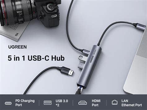 Ugreen Usb C Hub 60hz 5 In 1 Gigabit Usb C To Ethernet Adapter With 4