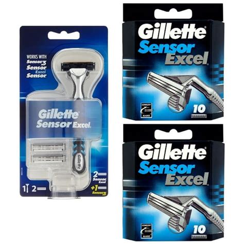 Gillette Sensor3 Razor Handle Sensor Excel Refill Blades 20 Count
