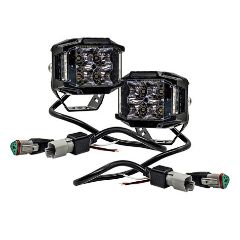 4 Pillar Mount 75w Side Emitting Led Pod Lights 180° Beam Pattern With