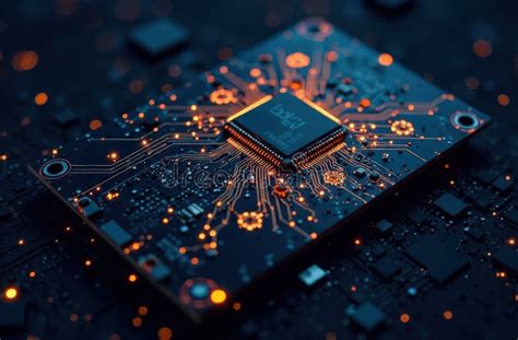 Circuit Board Cpu Microchip Starting Ai Visualization Of Neural