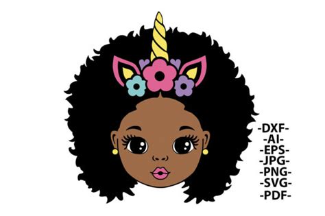 Black Girl Unicorn Graphic By 1uniqueminute · Creative Fabrica