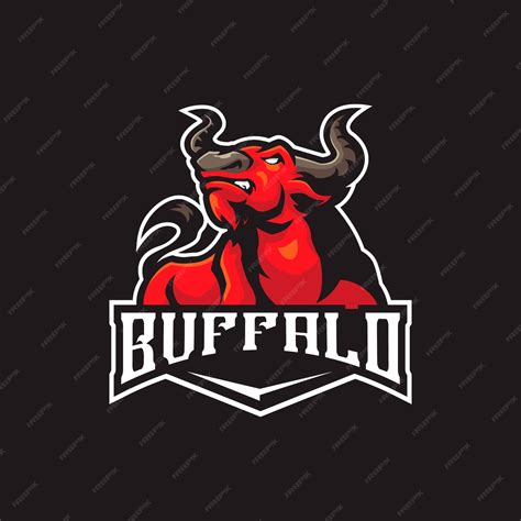 황소 마스코트 로고 디자인 벡터에는 배지 엠블럼 및 티셔츠 인쇄를 위한 현대적인 일러스트레이션 개념 스타일이 있습니다 스포츠 팀을 위한 화난 황소 삽화 프리미엄 벡터