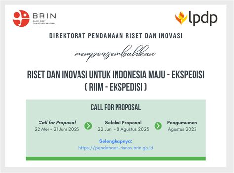 Call For Proposal Riim Ekspedisi Gelombang I Brin 2023