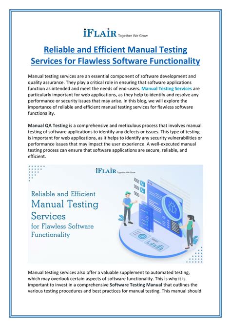 Ppt Reliable And Efficient Manual Testing Services For Flawless