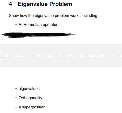 Solved 4 Eigenvalue Problem Show How The Eigenvalue Problem Chegg Com