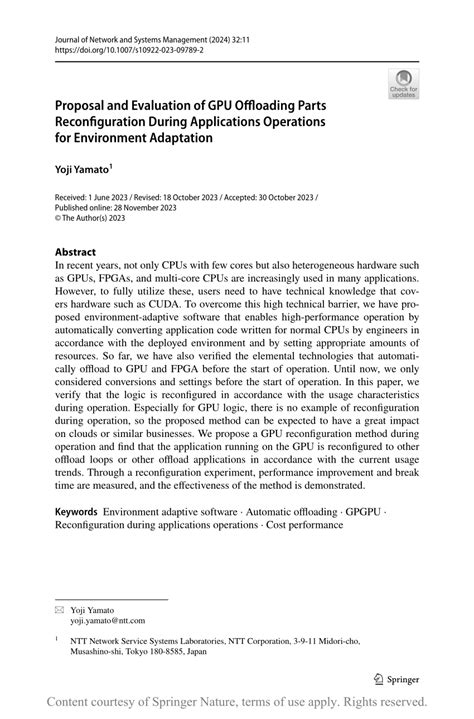 Pdf Proposal And Evaluation Of Gpu Offloading Parts Reconfiguration