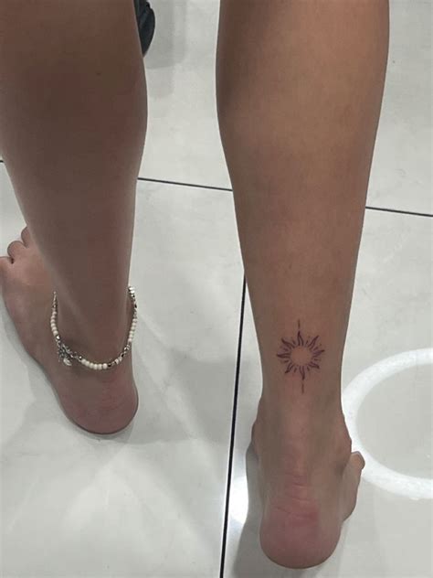 Pin By Kat Woodrow On Tattoos Ankle Tattoos For Women Sun Tattoo