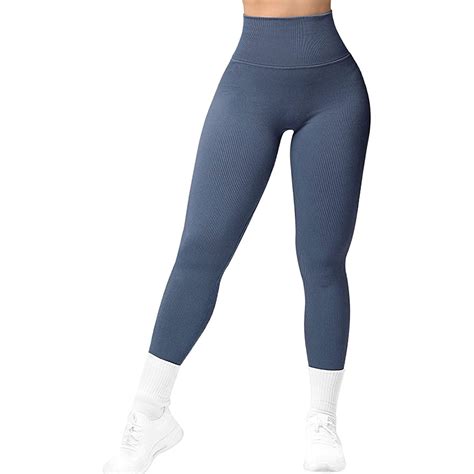 Qcmgmg Tummy Control Leggings For Women Seamless Workout Scrunch Sports