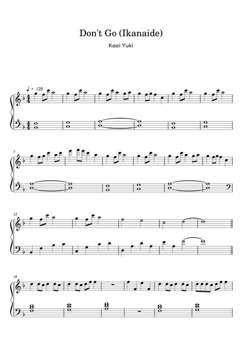 Kaai Yuki Don T Go Ikanaide Sheet Music MIDI By Roxette Hoja