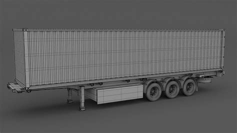 Chassis Semi Trailer With Msc Shipping Container 3d Model By Alpha3dst
