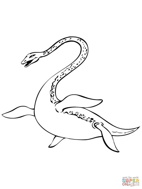 Nessie Loch Ness Lake Monster Coloring Page Free Printable Coloring