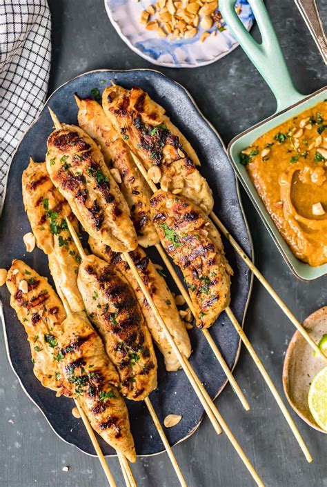 Thai Chicken Satay With Peanut Sauce Recipe Cartuces