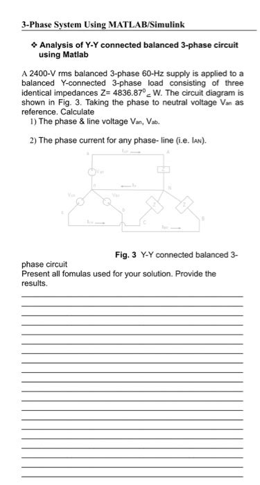 Solved Phase System Using MATLAB Simulink Analysis Of Y Y Chegg
