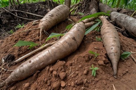 Premium Photo Closeup Image Of A Bunch Of Cassava On The Ground