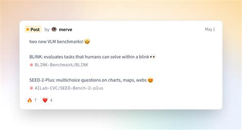 Merve On Hugging Face Two New VLM Benchmarks BLINK Evaluates Tasks That Humans Can Solve