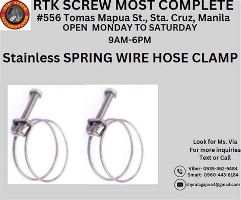 Stainless Spring Wire Hose Clamp On Carousell