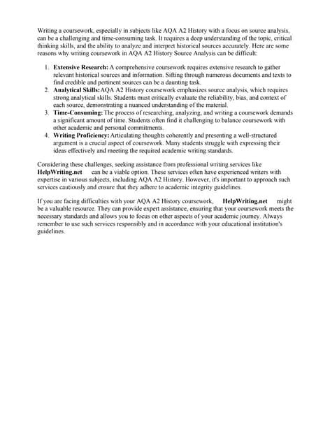 Aqa A2 History Coursework Source Analysis Pdf