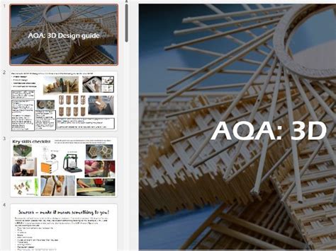 Aqa Art And Design 3d Design Guide For Students Gcse Teaching Resources