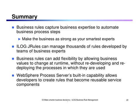 Make Smarter Business Decisions Ilog Business Rule Management System