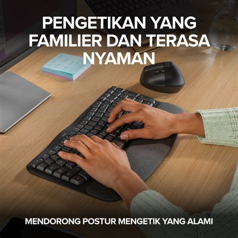 Jual Logitech Wave Keys Keyboard Ergonomis Wireless Bluetooth Dan Multi OS Windows Mac