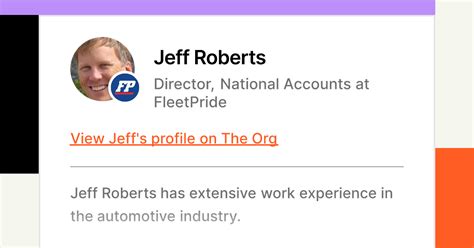 Jeff Roberts Director National Accounts At Fleetpride The Org