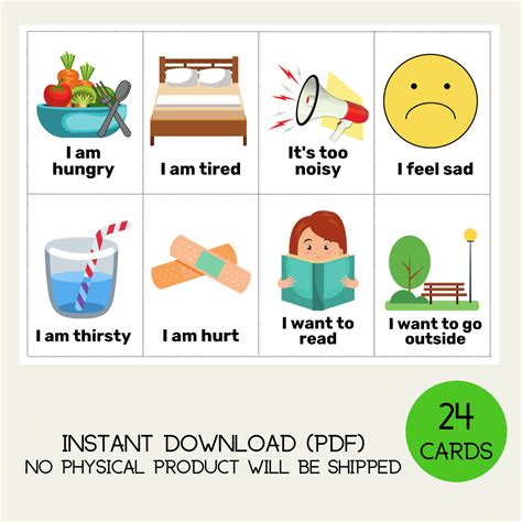 Communication Speech Flash Cards Asd Instant Download Special Needs