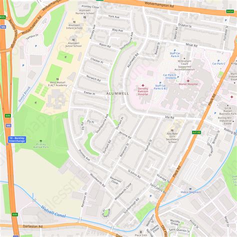 Affordably Beautiful Vector City Map Of Walsall As Pdf And Ai For Adobe