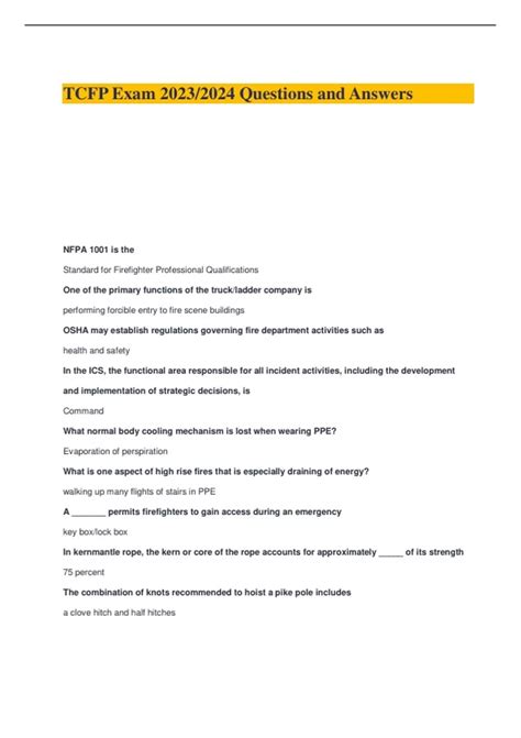 Tcfp Exam 2023 2024 Questions And Answers Tcfp Stuvia Us