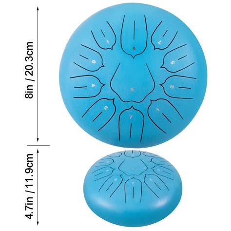 10 Inch Steel Tongue Drum Handpan D Major 11 Notes Hand Tankdrum W Bag
