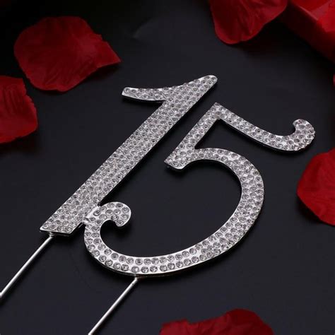 Unbranded Party Supplies 5 Cake Topper Number 15 Crystal