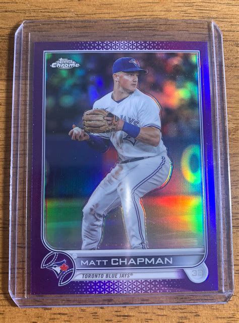2022 Topps Chrome Update Matt Chapman Purple Refractor Toronto Blue