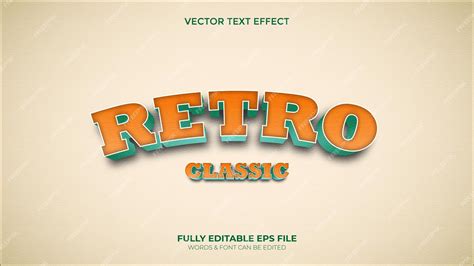 Premium Vector Editable Retro Classic Vector Text Effect
