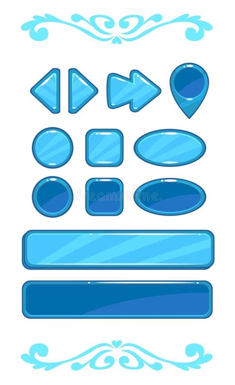 Vector Game Ui Kit Set Of Cartoon Wooden Circles Buttons For Graphical