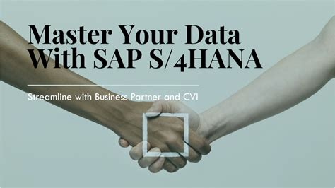 Streamlining Master Data Management In Sap S4hana With Business Partner And Cvi