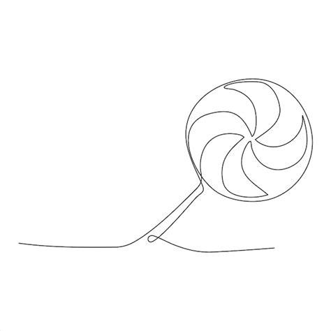 Premium Vector Continuous Line Art Of Lollipop Candy