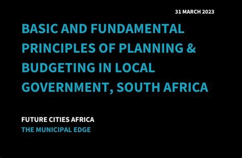 Basic And Fundamental Principles Of Planning And Budgeting In Local
