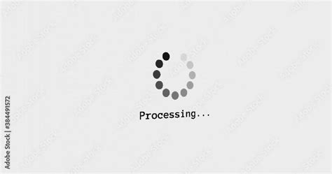 Processing Bar Progress Circle Computer Screen Animation Loop Isolated On White Background With
