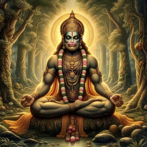 Bajrang Bali Hindu God Hanuman Premium Ai Generated Image