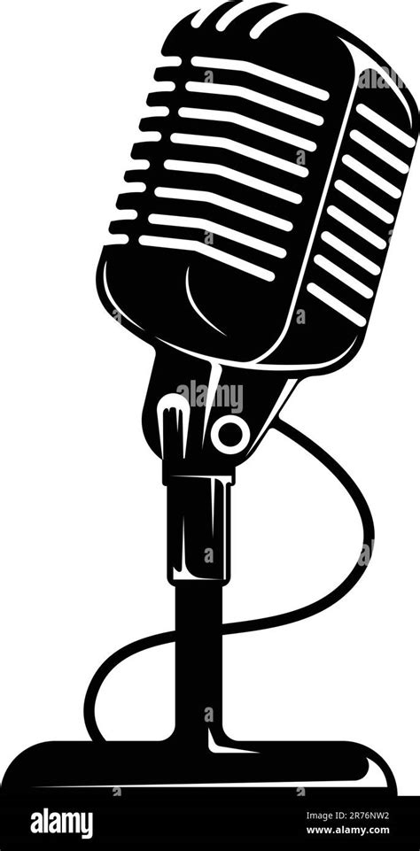 Vintage Microphone Sign Design Vector Stock Vector Image And Art Alamy