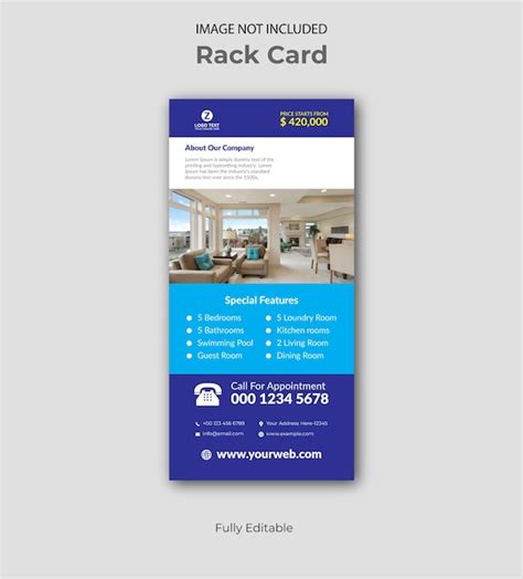 Premium Vector Nice Rack Card Design Template