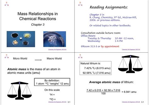 Mass Relationships In Chemical Reactions