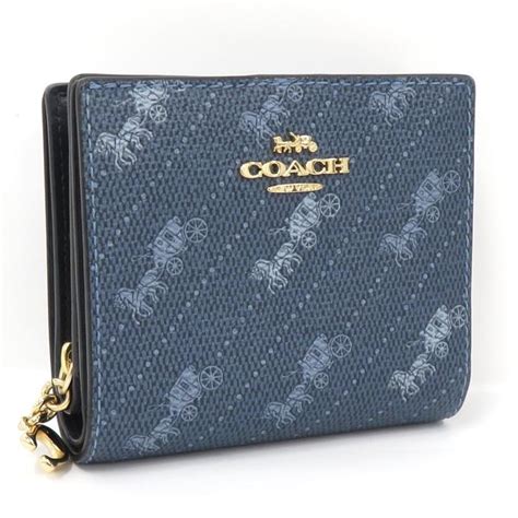Coach 【中古】coach 二つ折り財布 コンパクトジップ Pvc ブルー サカイのリサイクルショップ 通販 Yahooショッピング