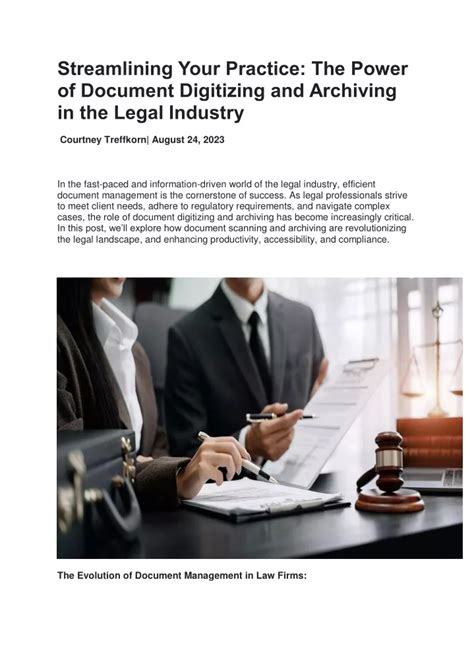 Ppt The Power Of Document Digitizing And Archiving In The Legal