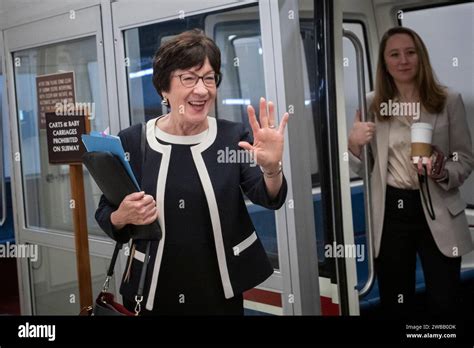United States Senator Susan Collins Republican Of Maine Walks Through