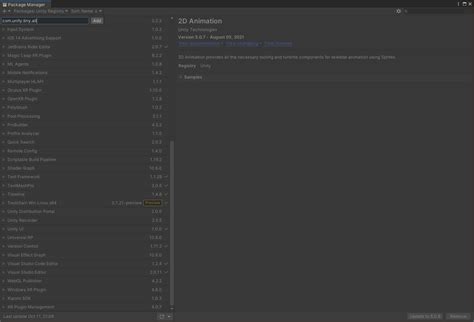 unity game engine can t find tiny in package manger stack overflow